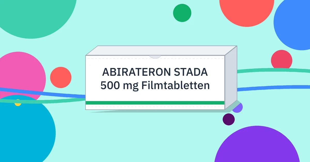 Symbolbild: Packung mit der Aufschrift ABIRATERON STADA 500 mg Filmtabletten (PZN 19301856) – Verfügbarkeit und Bezug in Apotheken in Frankfurt am Main