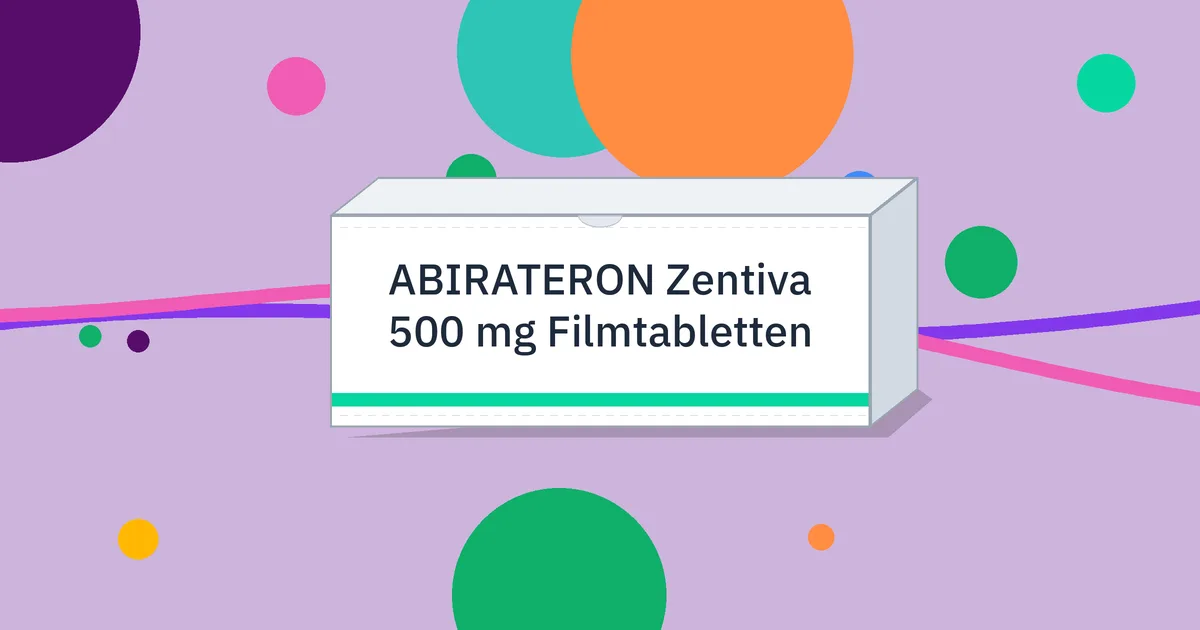 Symbolbild: Packung mit der Aufschrift ABIRATERON Zentiva 500 mg Filmtabletten (PZN 17573556) – Verfügbarkeit und Bezug in Apotheken in Frankfurt am Main