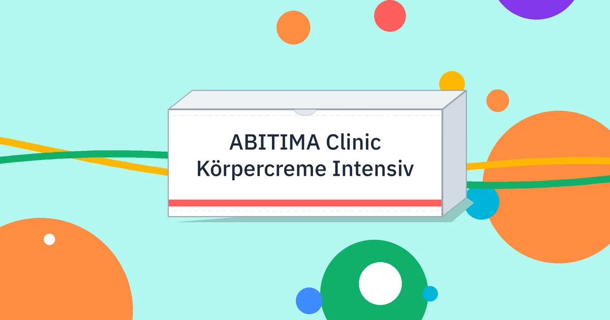 Symbolbild: Packung mit der Aufschrift ABITIMA Clinic Körpercreme Intensiv (PZN 06497935) – Verfügbarkeit und Bezug in Apotheken in Frankfurt am Main