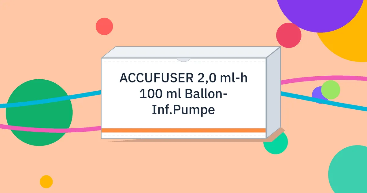 Symbolbild: Packung mit der Aufschrift ACCUFUSER 2,0 ml-h 100 ml Ballon-Inf.Pumpe (PZN 10710458) – Verfügbarkeit und Bezug in Apotheken in Frankfurt am Main
