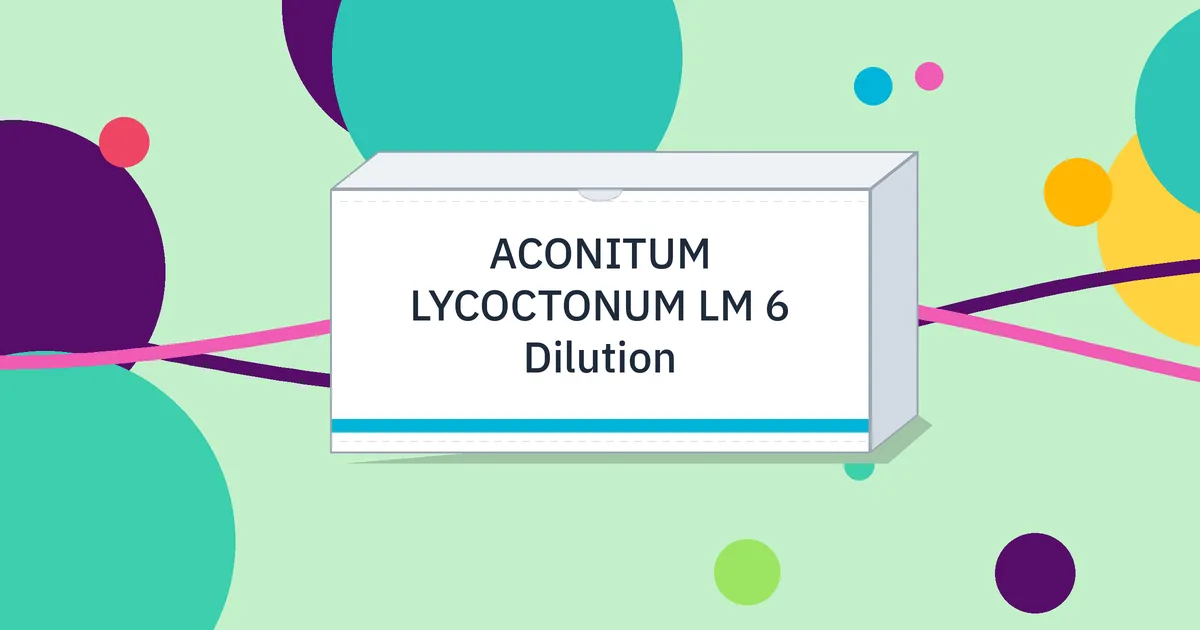 Symbolbild: Packung mit der Aufschrift ACONITUM LYCOCTONUM LM 6 Dilution (PZN 13291424) – Verfügbarkeit und Bezug in Apotheken in Frankfurt am Main