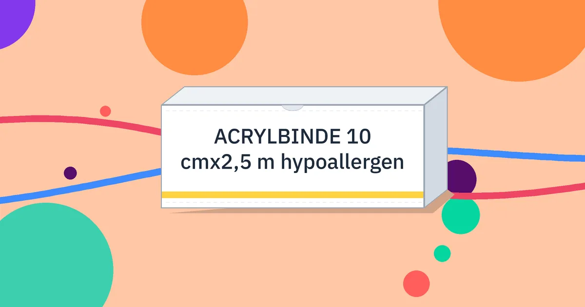 Symbolbild: Packung mit der Aufschrift ACRYLBINDE 10 cmx2,5 m hypoallergen (PZN 04793411) – Verfügbarkeit und Bezug in Apotheken in Frankfurt am Main