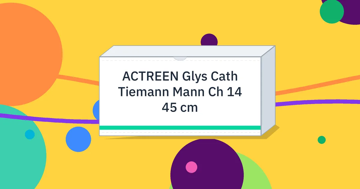 Symbolbild: Packung mit der Aufschrift ACTREEN Glys Cath Tiemann Mann Ch 14 45 cm (PZN 00587904) – Verfügbarkeit und Bezug in Apotheken in Frankfurt am Main