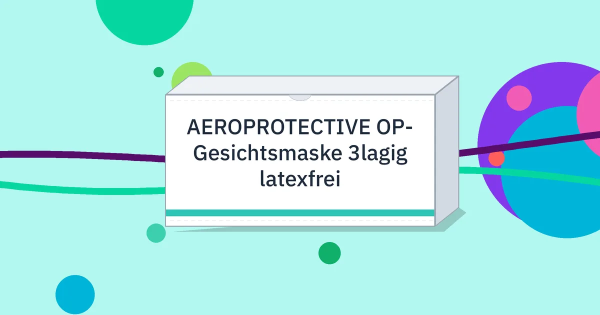Symbolbild: Packung mit der Aufschrift AEROPROTECTIVE OP-Gesichtsmaske 3lagig latexfrei (PZN 16706676) – Verfügbarkeit und Bezug in Apotheken in Frankfurt am Main