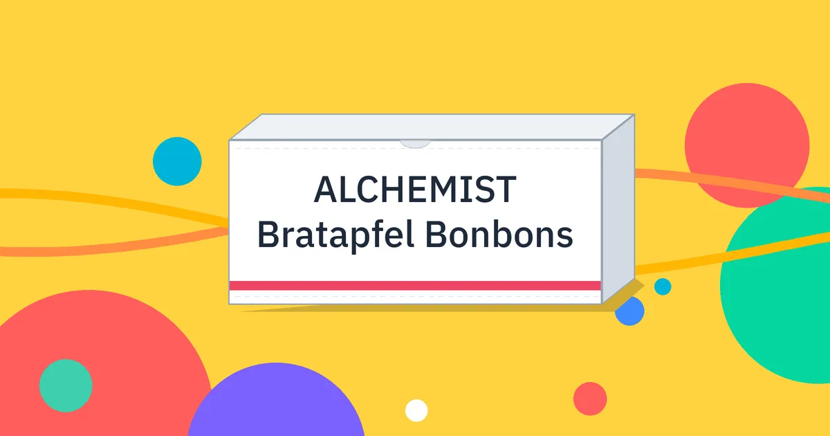 Symbolbild: Packung mit der Aufschrift ALCHEMIST Bratapfel Bonbons (PZN 17153185) – Verfügbarkeit und Bezug in Apotheken in Frankfurt am Main