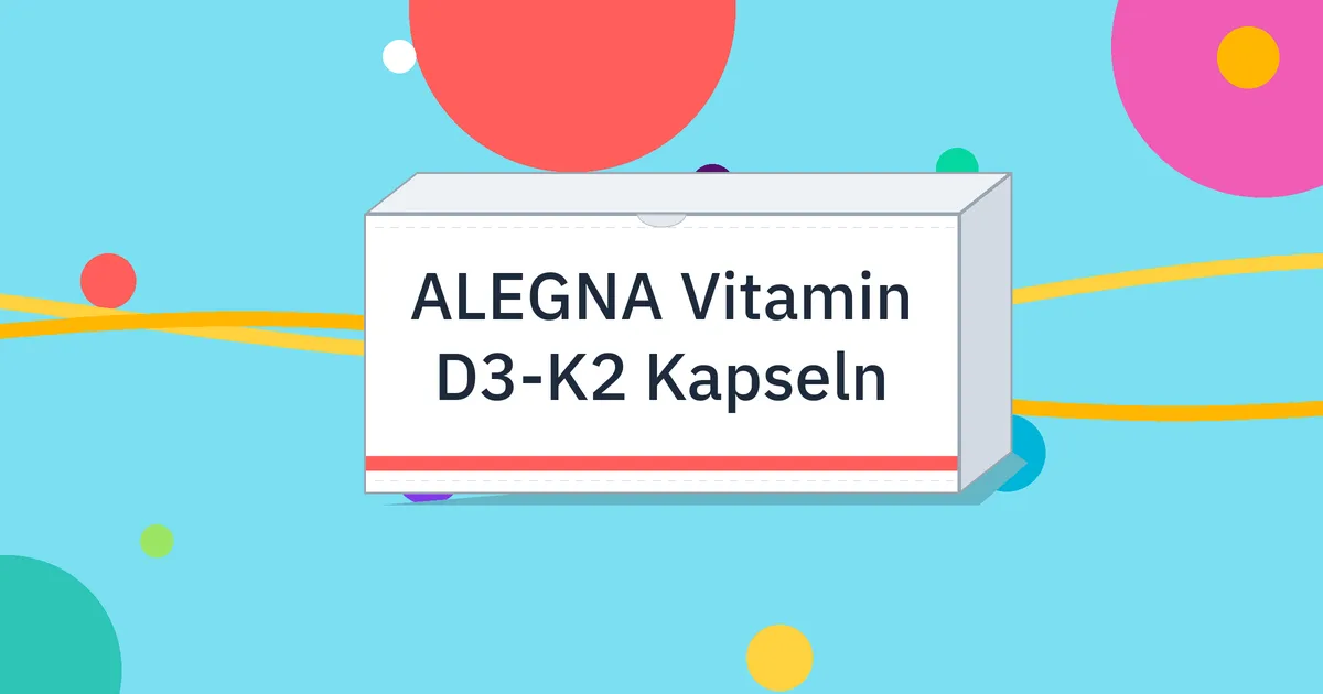 Symbolbild: Packung mit der Aufschrift ALEGNA Vitamin D3-K2 Kapseln (PZN 16242751) – Verfügbarkeit und Bezug in Apotheken in Frankfurt am Main