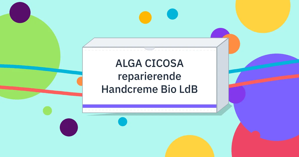 Symbolbild: Packung mit der Aufschrift ALGA CICOSA reparierende Handcreme Bio LdB (PZN 16888134) – Verfügbarkeit und Bezug in Apotheken in Frankfurt am Main