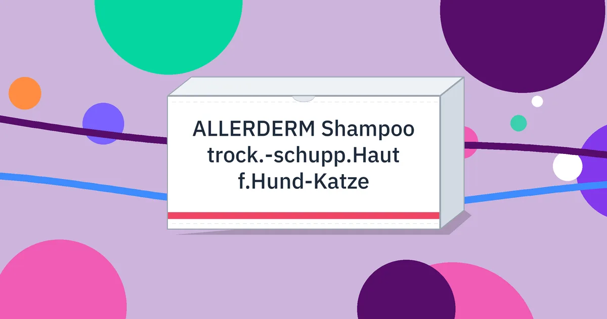 Symbolbild: Packung mit der Aufschrift ALLERDERM Shampoo trock.-schupp.Haut f.Hund-Katze (PZN 19726024) – Verfügbarkeit und Bezug in Apotheken in Frankfurt am Main