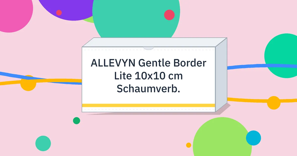 Symbolbild: Packung mit der Aufschrift ALLEVYN Gentle Border Lite 10x10 cm Schaumverb. (PZN 18051334) – Verfügbarkeit und Bezug in Apotheken in Frankfurt am Main