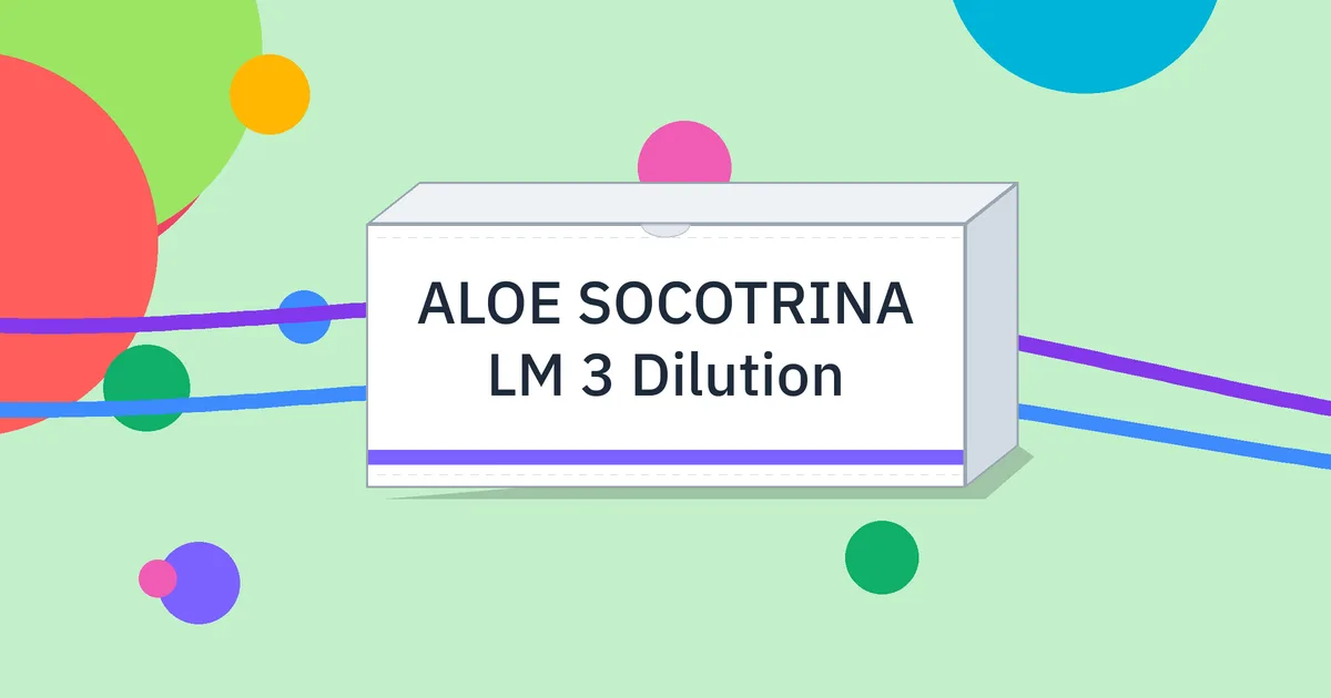Symbolbild: Packung mit der Aufschrift ALOE SOCOTRINA LM 3 Dilution (PZN 13313290) – Verfügbarkeit und Bezug in Apotheken in Frankfurt am Main