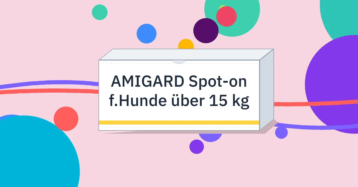 Symbolbild: Packung mit der Aufschrift AMIGARD Spot-on f.Hunde über 15 kg (PZN 18174901) – Verfügbarkeit und Bezug in Apotheken in Frankfurt am Main