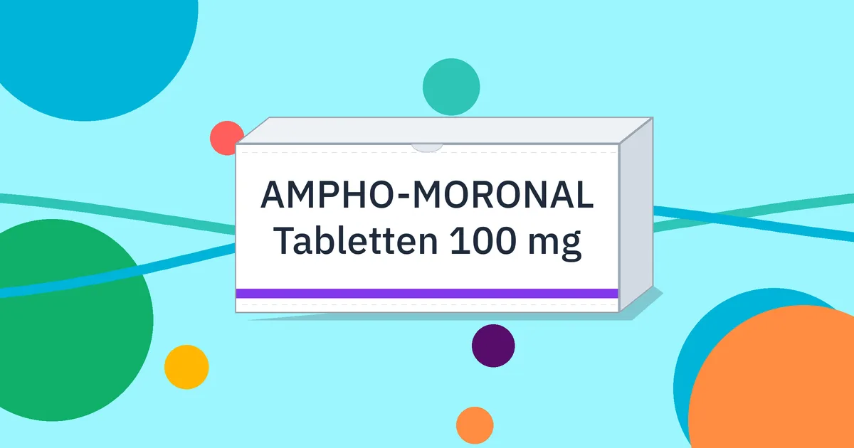Symbolbild: Packung mit der Aufschrift AMPHO-MORONAL Tabletten 100 mg (PZN 15744628) – Verfügbarkeit und Bezug in Apotheken in Frankfurt am Main