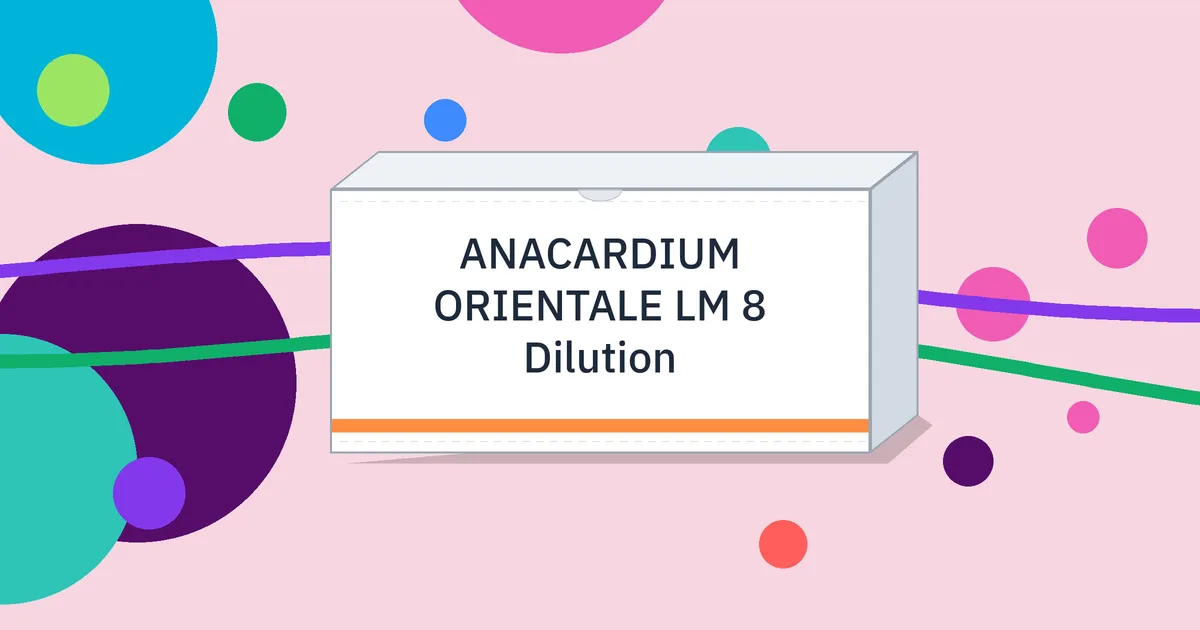 Symbolbild: Packung mit der Aufschrift ANACARDIUM ORIENTALE LM 8 Dilution (PZN 12761922) – Verfügbarkeit und Bezug in Apotheken in Frankfurt am Main