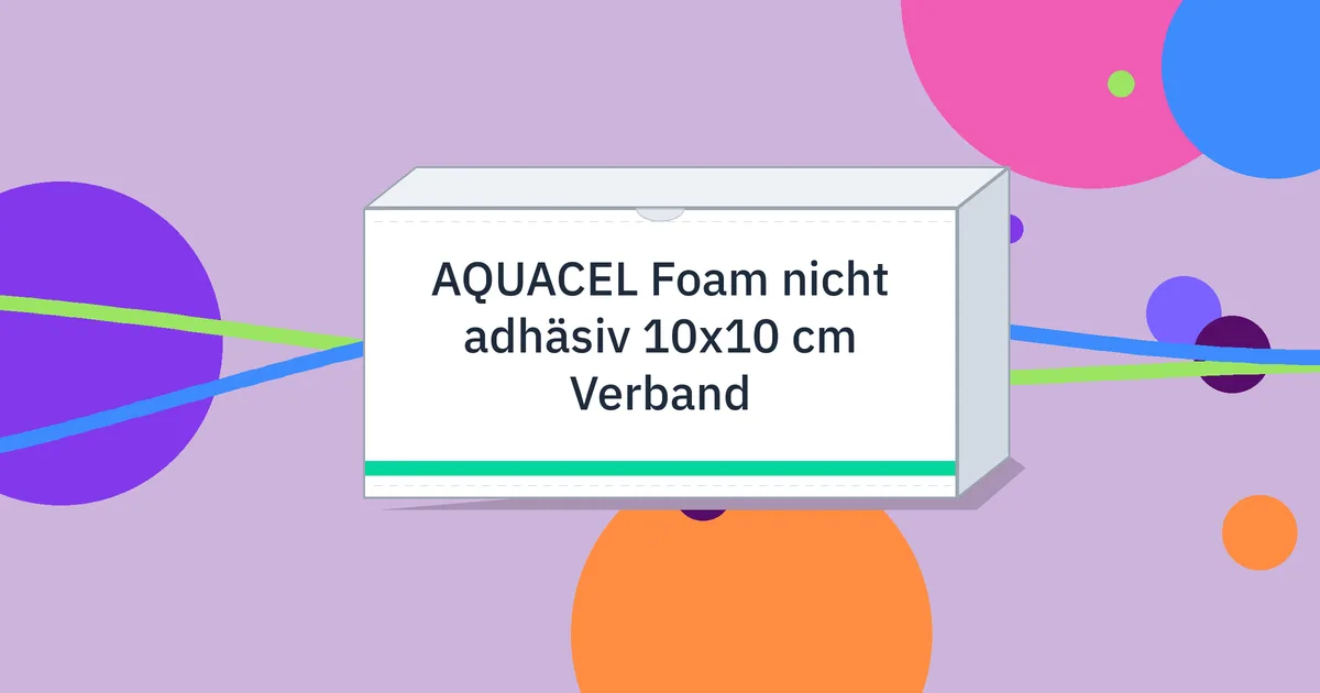 Symbolbild: Packung mit der Aufschrift AQUACEL Foam nicht adhäsiv 10x10 cm Verband (PZN 16913151) – Verfügbarkeit und Bezug in Apotheken in Frankfurt am Main