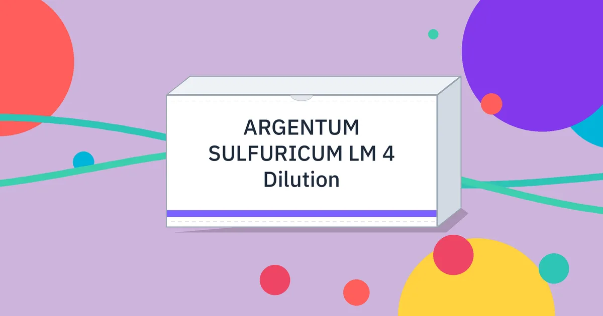 Symbolbild: Packung mit der Aufschrift ARGENTUM SULFURICUM LM 4 Dilution (PZN 12769935) – Verfügbarkeit und Bezug in Apotheken in Frankfurt am Main