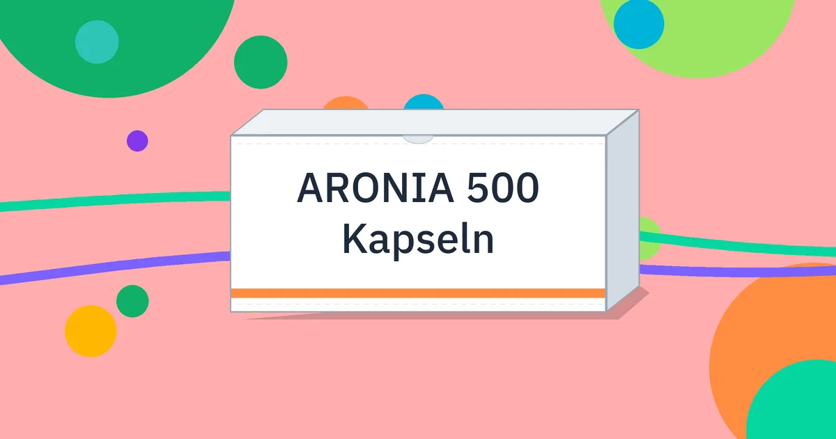 Symbolbild: Packung mit der Aufschrift ARONIA 500 Kapseln (PZN 09693499) – Verfügbarkeit und Bezug in Apotheken in Frankfurt am Main