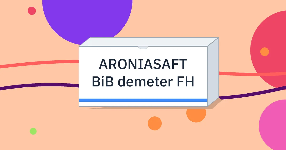 Symbolbild: Packung mit der Aufschrift ARONIASAFT BiB demeter FH (PZN 13712506) – Verfügbarkeit und Bezug in Apotheken in Frankfurt am Main