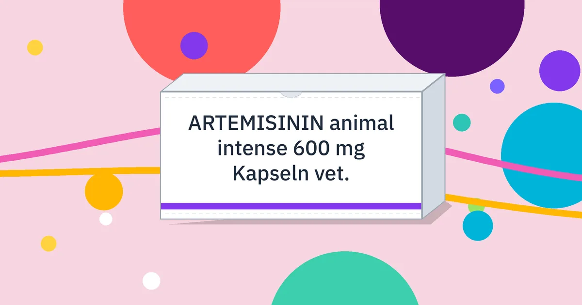 Symbolbild: Packung mit der Aufschrift ARTEMISININ animal intense 600 mg Kapseln vet. (PZN 18466816) – Verfügbarkeit und Bezug in Apotheken in Frankfurt am Main