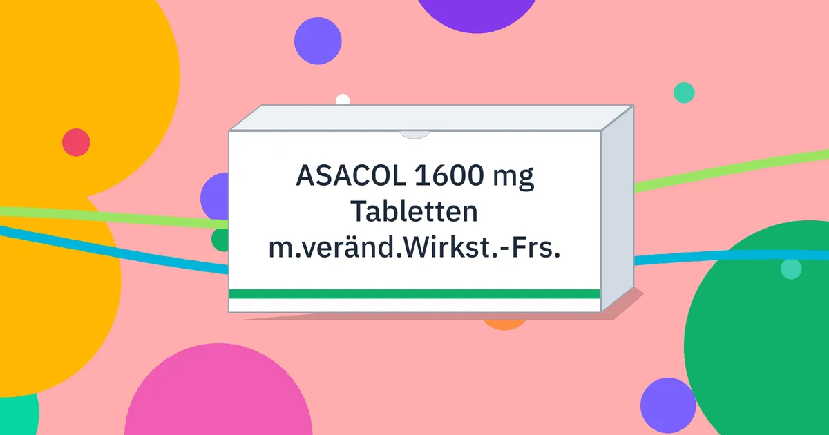 Symbolbild: Packung mit der Aufschrift ASACOL 1600 mg Tabletten m.veränd.Wirkst.-Frs. (PZN 15619047) – Verfügbarkeit und Bezug in Apotheken in Frankfurt am Main
