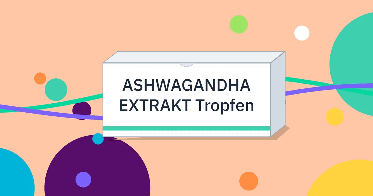 Symbolbild: Packung mit der Aufschrift ASHWAGANDHA EXTRAKT Tropfen (PZN 20210828) – Verfügbarkeit und Bezug in Apotheken in Frankfurt am Main