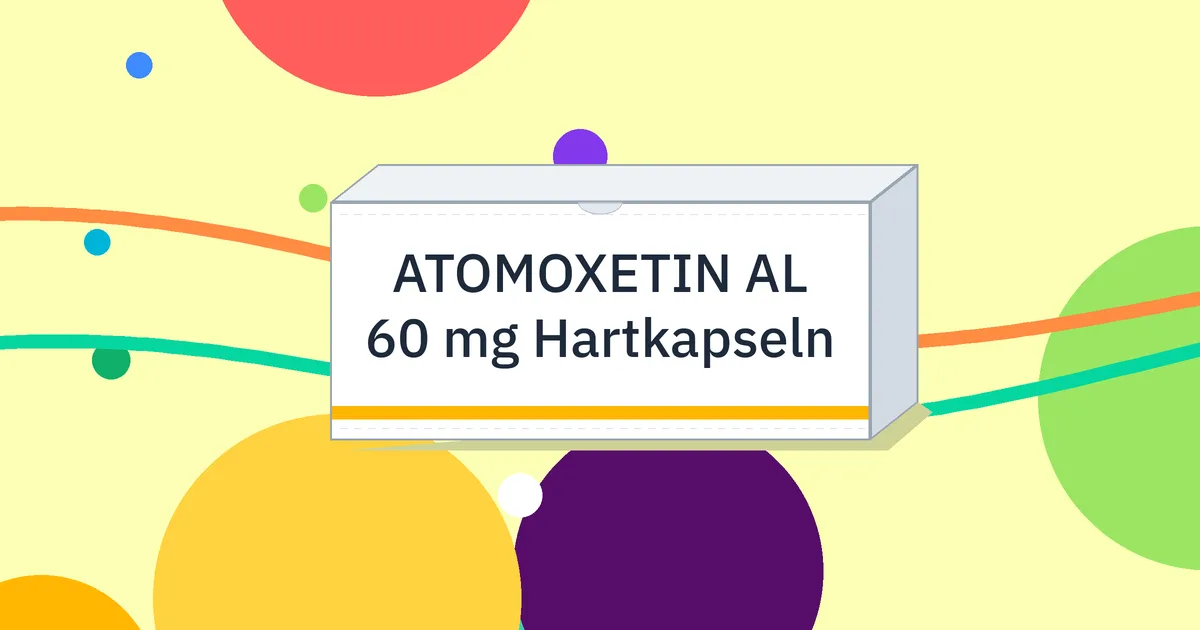 Symbolbild: Packung mit der Aufschrift ATOMOXETIN AL 60 mg Hartkapseln (PZN 14374017) – Verfügbarkeit und Bezug in Apotheken in Frankfurt am Main