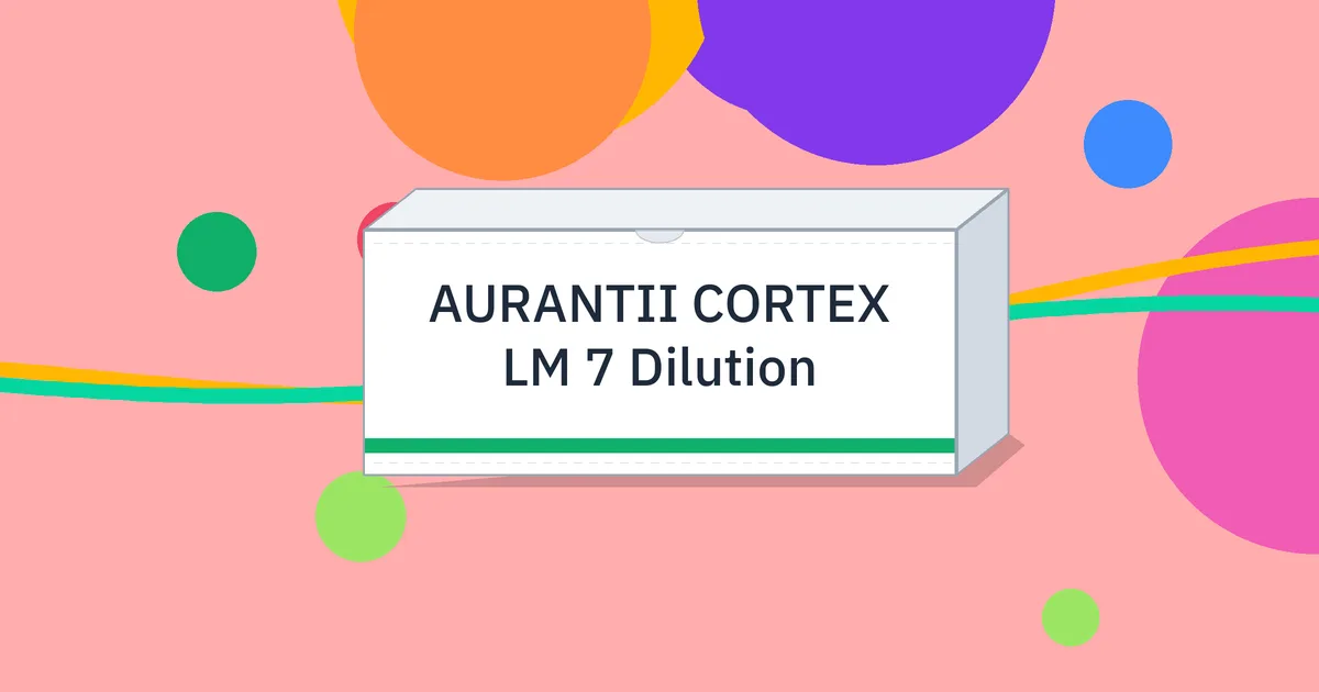 Symbolbild: Packung mit der Aufschrift AURANTII CORTEX LM 7 Dilution (PZN 13372861) – Verfügbarkeit und Bezug in Apotheken in Frankfurt am Main