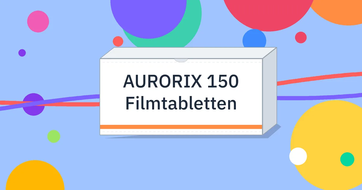 Symbolbild: Packung mit der Aufschrift AURORIX 150 Filmtabletten (PZN 04275260) – Verfügbarkeit und Bezug in Apotheken in Frankfurt am Main