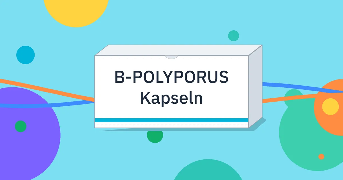 Symbolbild: Packung mit der Aufschrift B-POLYPORUS Kapseln (PZN 15306443) – Verfügbarkeit und Bezug in Apotheken in Frankfurt am Main