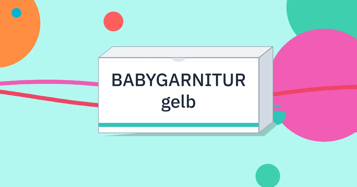 Symbolbild: Packung mit der Aufschrift BABYGARNITUR gelb (PZN 03017159) – Verfügbarkeit und Bezug in Apotheken in Frankfurt am Main
