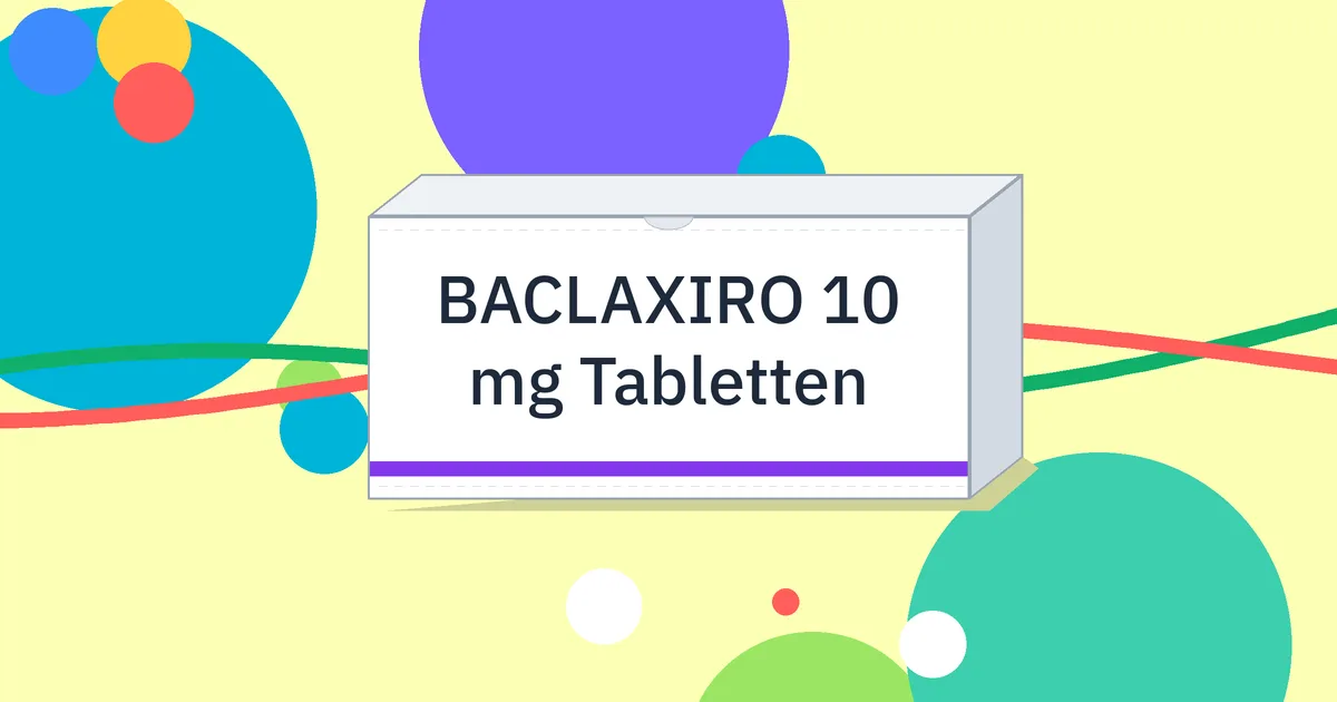 Symbolbild: Packung mit der Aufschrift BACLAXIRO 10 mg Tabletten (PZN 16793020) – Verfügbarkeit und Bezug in Apotheken in Frankfurt am Main