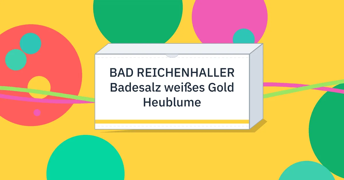 Symbolbild: Packung mit der Aufschrift BAD REICHENHALLER Badesalz weißes Gold Heublume (PZN 03370594) – Verfügbarkeit und Bezug in Apotheken in Frankfurt am Main