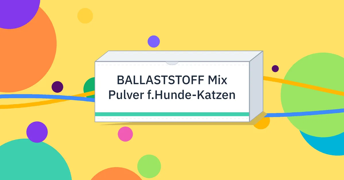 Symbolbild: Packung mit der Aufschrift BALLASTSTOFF Mix Pulver f.Hunde-Katzen (PZN 18806436) – Verfügbarkeit und Bezug in Apotheken in Frankfurt am Main