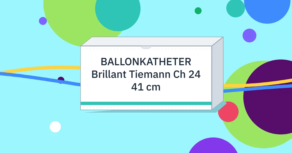 Symbolbild: Packung mit der Aufschrift BALLONKATHETER Brillant Tiemann Ch 24 41 cm (PZN 05141277) – Verfügbarkeit und Bezug in Apotheken in Frankfurt am Main