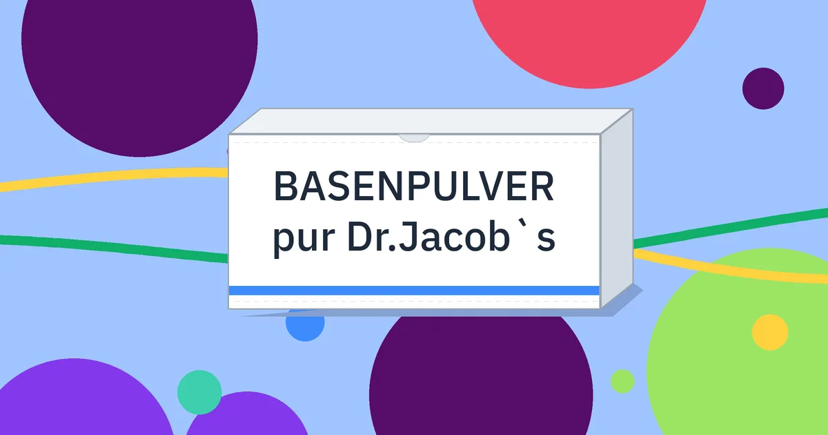 Symbolbild: Packung mit der Aufschrift BASENPULVER pur Dr.Jacob`s (PZN 18914982) – Verfügbarkeit und Bezug in Apotheken in Frankfurt am Main