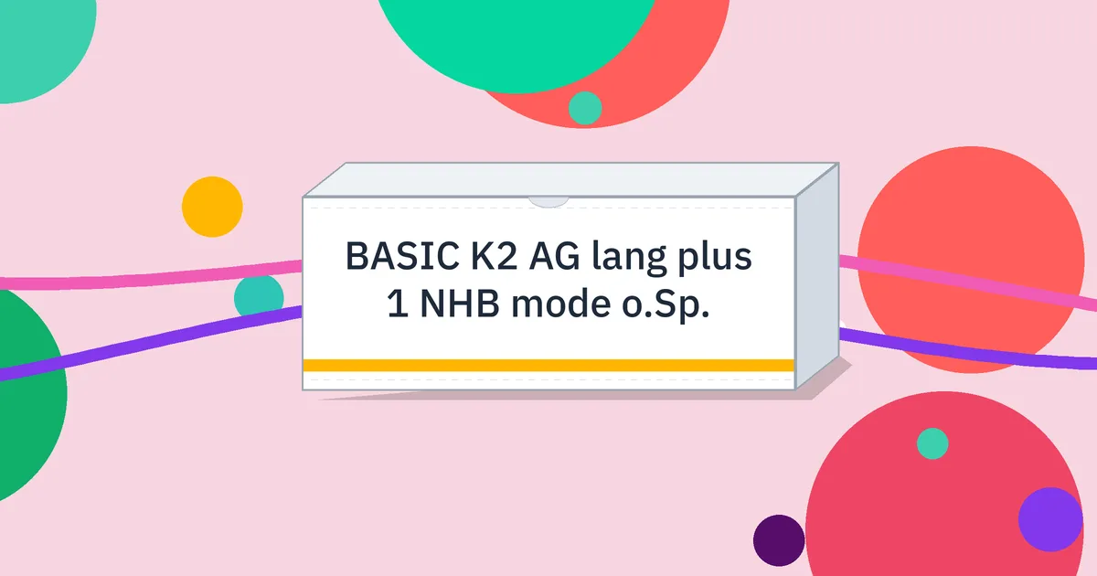 Symbolbild: Packung mit der Aufschrift BASIC K2 AG lang plus 1 NHB mode o.Sp. (PZN 20266409) – Verfügbarkeit und Bezug in Apotheken in Frankfurt am Main