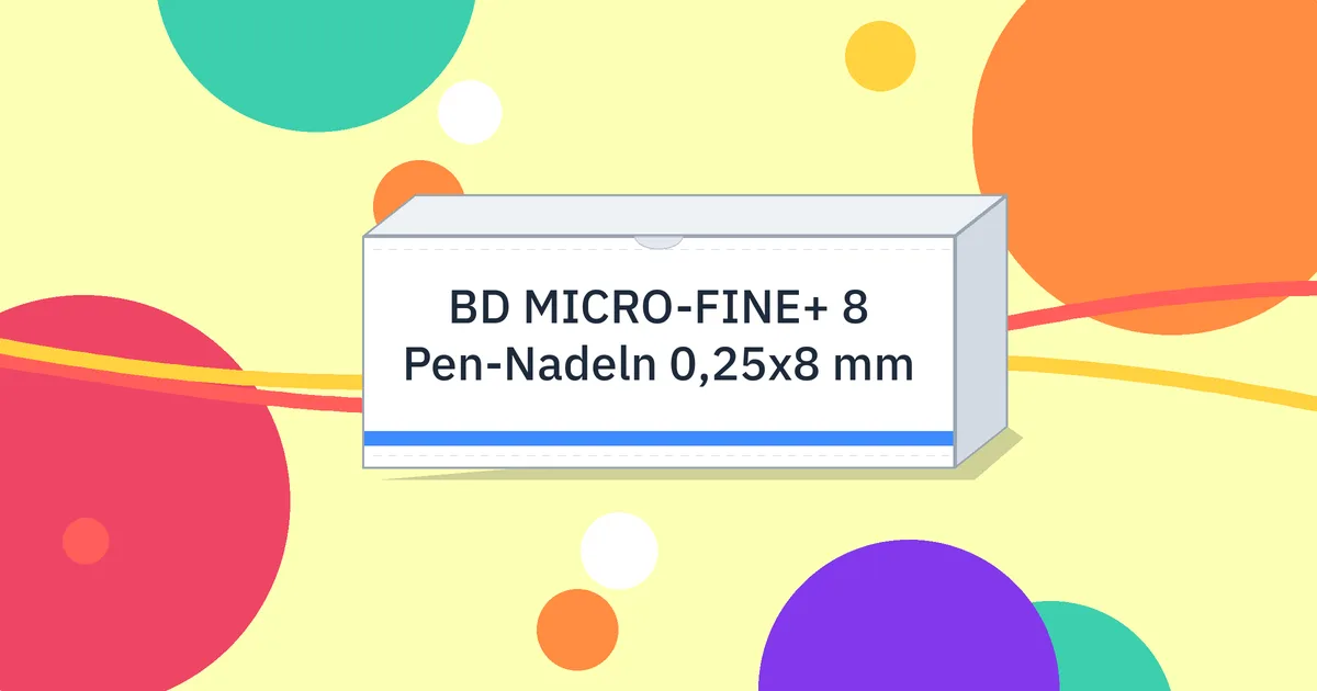 Symbolbild: Packung mit der Aufschrift BD MICRO-FINE+ 8 Pen-Nadeln 0,25x8 mm (PZN 17639775) – Verfügbarkeit und Bezug in Apotheken in Frankfurt am Main