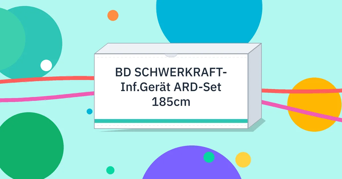 Symbolbild: Packung mit der Aufschrift BD SCHWERKRAFT-Inf.Gerät ARD-Set 185cm (PZN 14375382) – Verfügbarkeit und Bezug in Apotheken in Frankfurt am Main