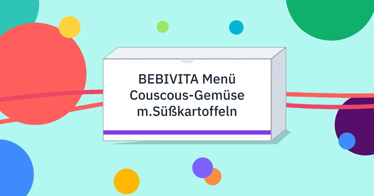 Symbolbild: Packung mit der Aufschrift BEBIVITA Menü Couscous-Gemüse m.Süßkartoffeln (PZN 16936198) – Verfügbarkeit und Bezug in Apotheken in Frankfurt am Main