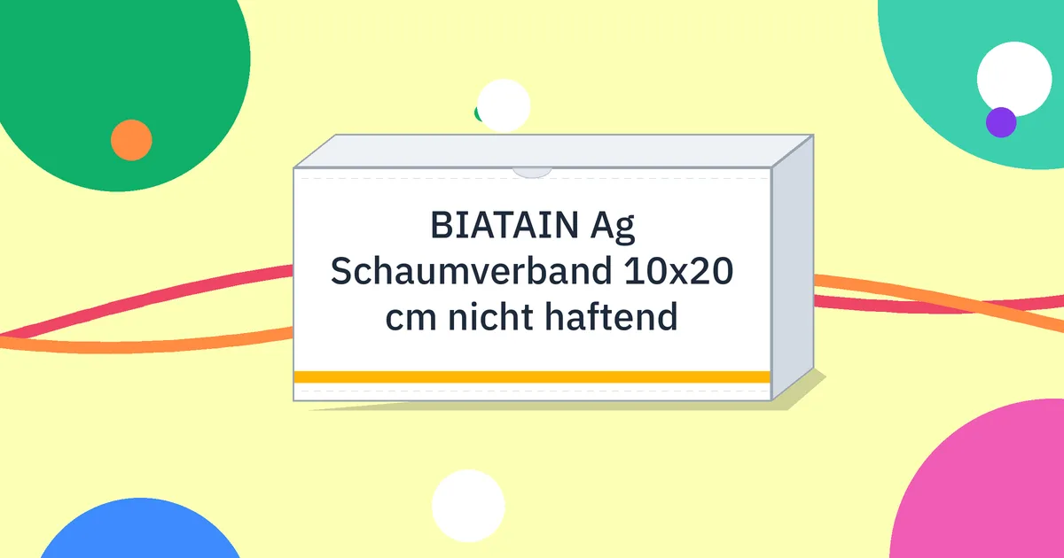 Symbolbild: Packung mit der Aufschrift BIATAIN Ag Schaumverband 10x20 cm nicht haftend (PZN 17604417) – Verfügbarkeit und Bezug in Apotheken in Frankfurt am Main