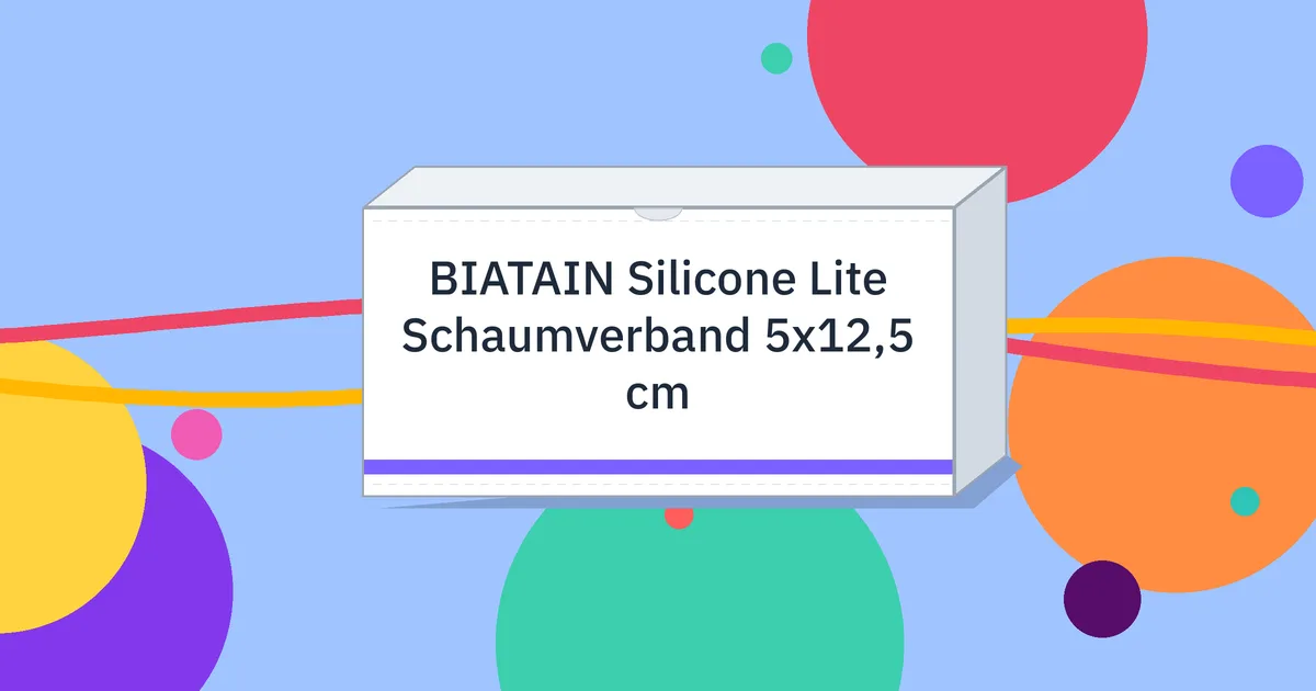 Symbolbild: Packung mit der Aufschrift BIATAIN Silicone Lite Schaumverband 5x12,5 cm (PZN 12417656) – Verfügbarkeit und Bezug in Apotheken in Frankfurt am Main