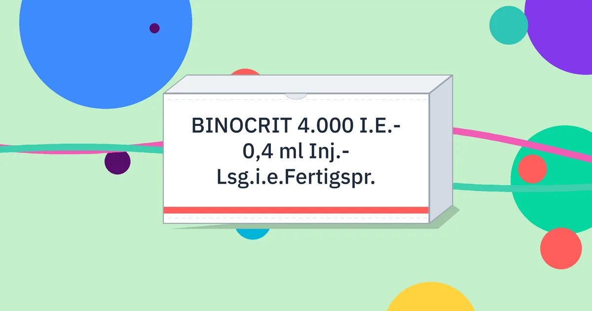 Symbolbild: Packung mit der Aufschrift BINOCRIT 4.000 I.E.-0,4 ml Inj.-Lsg.i.e.Fertigspr. (PZN 17155132) – Verfügbarkeit und Bezug in Apotheken in Frankfurt am Main