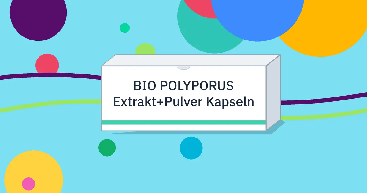 Symbolbild: Packung mit der Aufschrift BIO POLYPORUS Extrakt+Pulver Kapseln (PZN 17566473) – Verfügbarkeit und Bezug in Apotheken in Frankfurt am Main