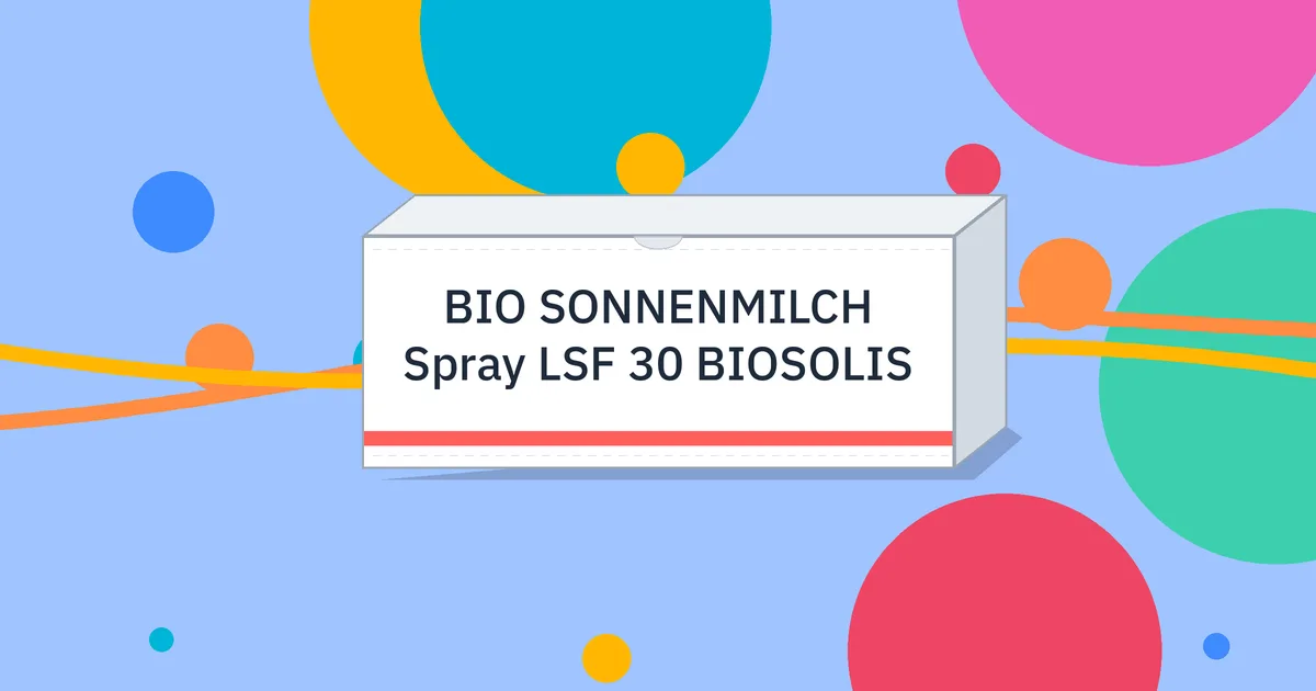 Symbolbild: Packung mit der Aufschrift BIO SONNENMILCH Spray LSF 30 BIOSOLIS (PZN 16657825) – Verfügbarkeit und Bezug in Apotheken in Frankfurt am Main