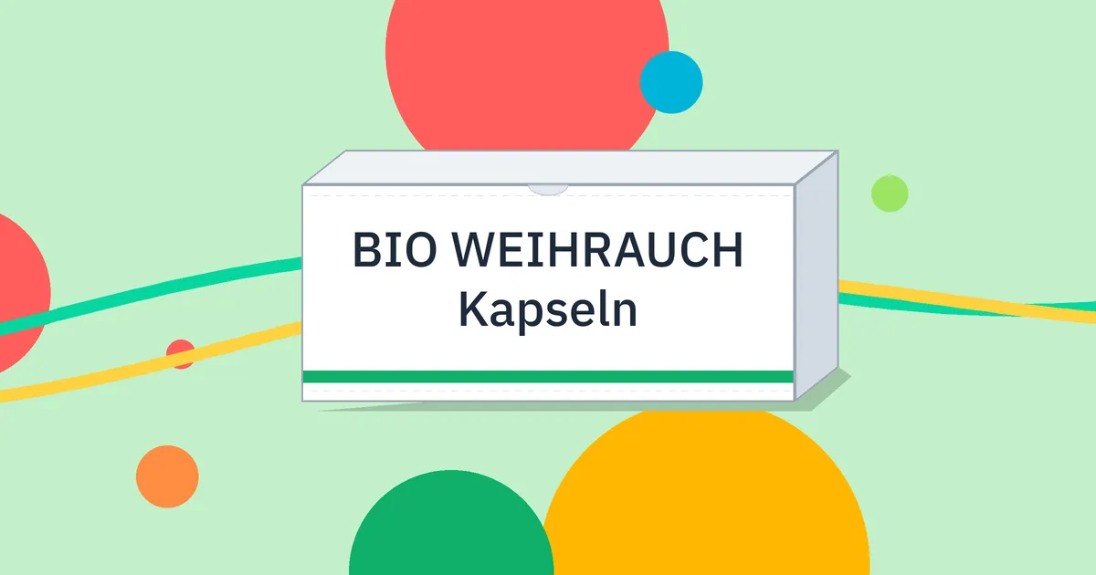 Symbolbild: Packung mit der Aufschrift BIO WEIHRAUCH Kapseln (PZN 15404594) – Verfügbarkeit und Bezug in Apotheken in Frankfurt am Main