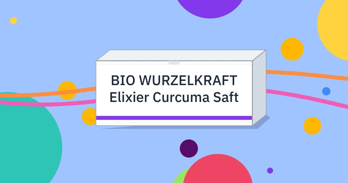 Symbolbild: Packung mit der Aufschrift BIO WURZELKRAFT Elixier Curcuma Saft (PZN 14438444) – Verfügbarkeit und Bezug in Apotheken in Frankfurt am Main