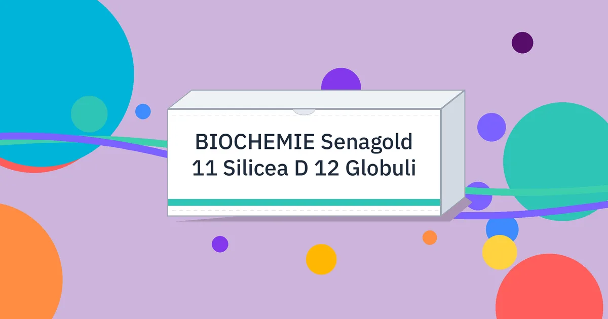 Symbolbild: Packung mit der Aufschrift BIOCHEMIE Senagold 11 Silicea D 12 Globuli (PZN 06827870) – Verfügbarkeit und Bezug in Apotheken in Frankfurt am Main