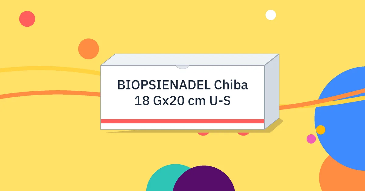 Symbolbild: Packung mit der Aufschrift BIOPSIENADEL Chiba 18 Gx20 cm U-S (PZN 06771537) – Verfügbarkeit und Bezug in Apotheken in Frankfurt am Main