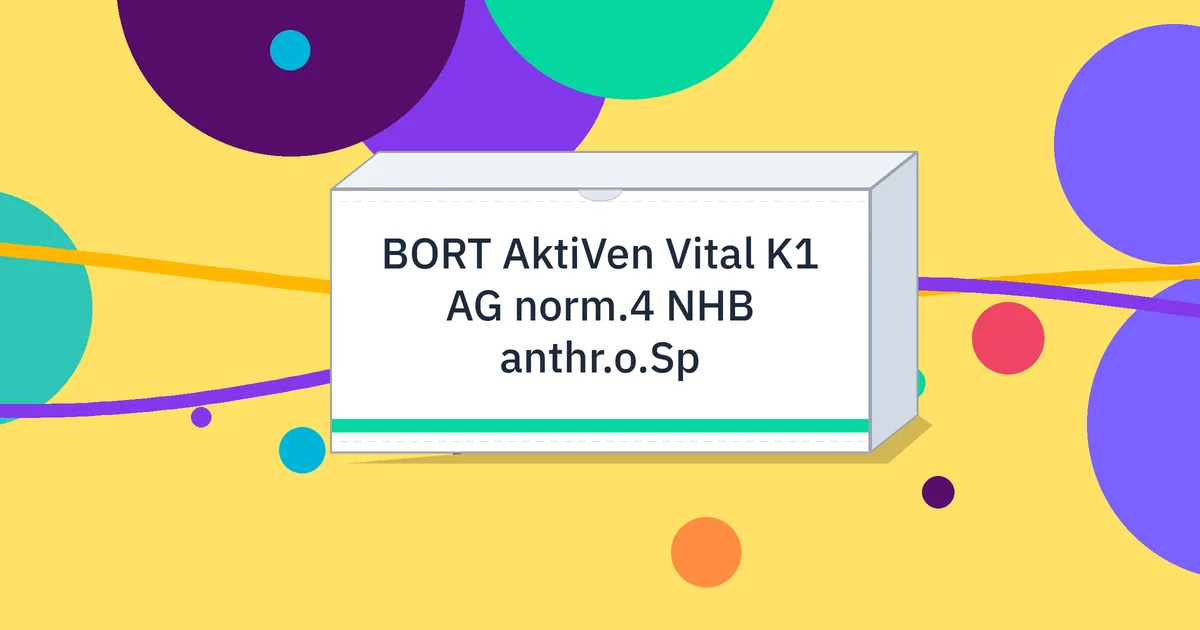 Symbolbild: Packung mit der Aufschrift BORT AktiVen Vital K1 AG norm.4 NHB anthr.o.Sp (PZN 13733454) – Verfügbarkeit und Bezug in Apotheken in Frankfurt am Main