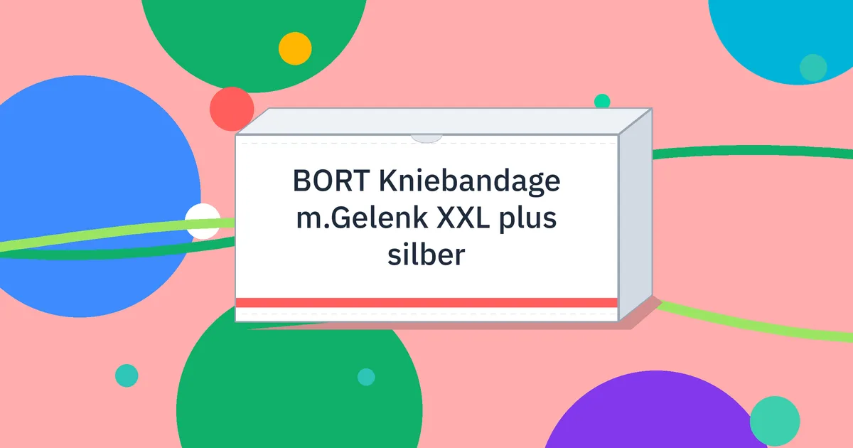 Symbolbild: Packung mit der Aufschrift BORT Kniebandage m.Gelenk XXL plus silber (PZN 06084073) – Verfügbarkeit und Bezug in Apotheken in Frankfurt am Main