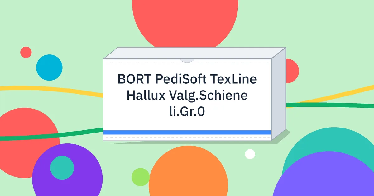 Symbolbild: Packung mit der Aufschrift BORT PediSoft TexLine Hallux Valg.Schiene li.Gr.0 (PZN 17842602) – Verfügbarkeit und Bezug in Apotheken in Frankfurt am Main
